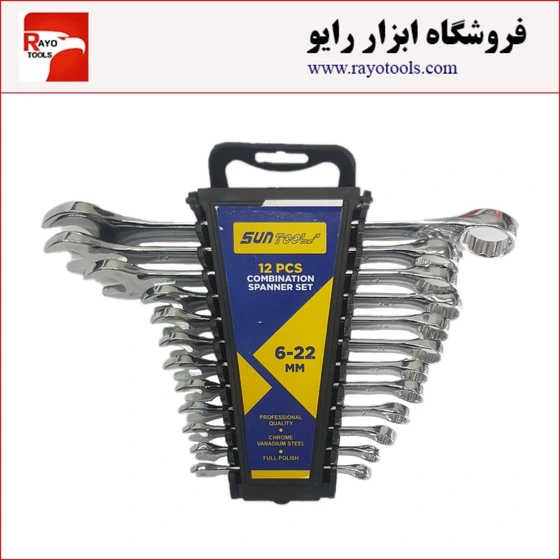 خرید و قیمت مجموعه 12 عددی آچار یکسر تخت یکسر رینگ برند سان تولز SUNTOOLS | ترب