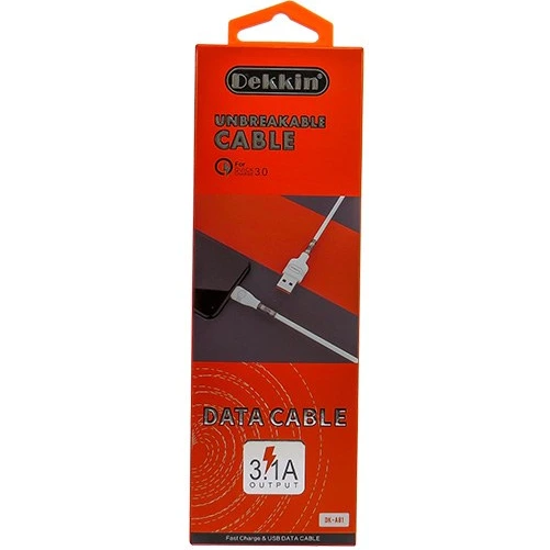 خرید و قیمت کابل شارژر MICRO USB اندروید DEKKIN دکین مدل DK- A81 متراژ 1 متر | ترب