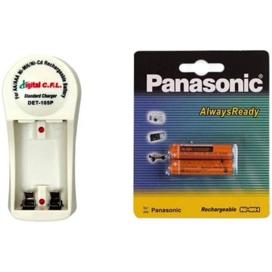 خرید و قیمت شارژر باتری سی.اف.ال مدل DET-105P به همراه باتری نیم قلمی قابل شارژ بسته 2 عددی | ترب