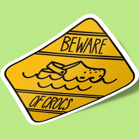 خرید و قیمت استیکر Beware of crocs Sticker | ترب