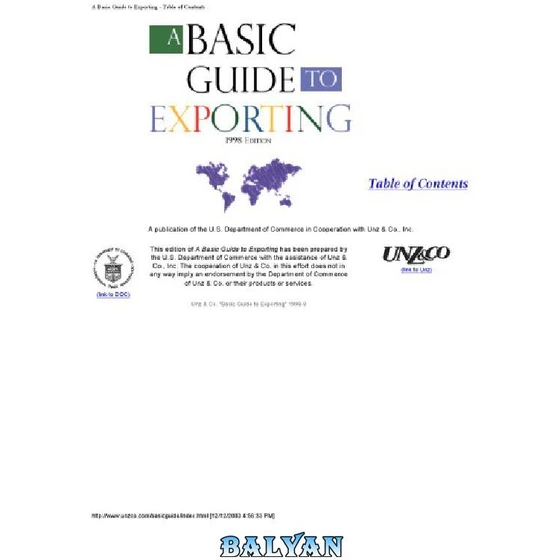 خرید و قیمت دانلود کتاب Basic Guide to Exporting, 1998 | ترب