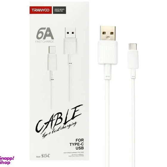 خرید و قیمت کابل 6 آمپر USB به Type-C ترانیو (Tranyoo) مدل S13 طول 1 متر | ترب