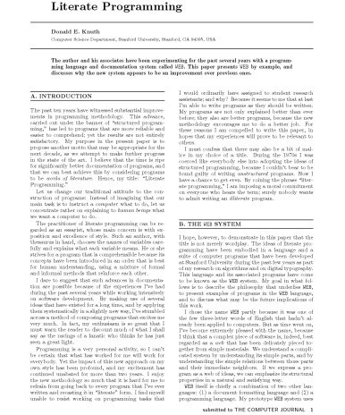 خرید و قیمت دانلود کتاب Literate programming (journal paper) | ترب