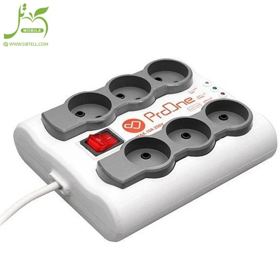 خرید و قیمت محافظ برق 6 خانه آنالوگ ProOne کلید دار1.5 متری مدل pps610 | ترب