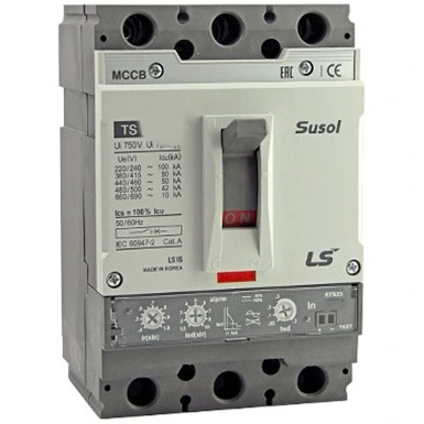 خرید و قیمت کلید اتوماتیک قابل تنظیم 160 آمپر ال اس مدل سوسل TS160N-ATU-160-3P | ترب