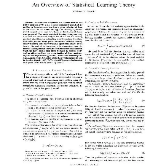 خرید و قیمت دانلود کتاب An Overview Of Statistical Learning Theory ترب 4308