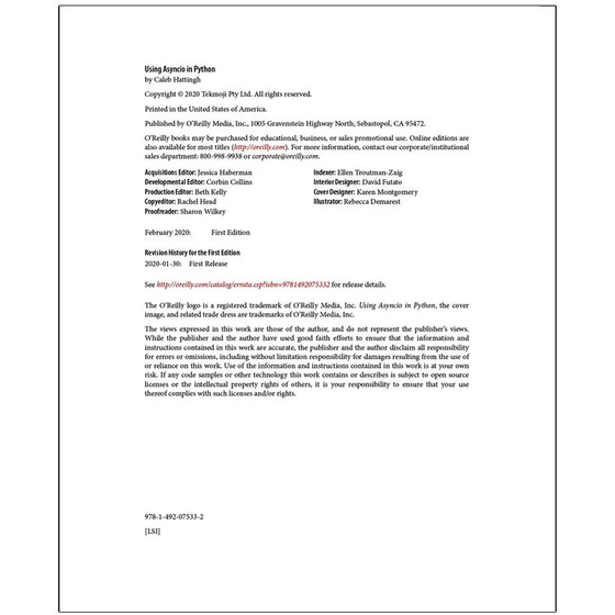 خرید و قیمت کتاب Using Asyncio In Python اثر Caleb Hattingh انتشارات رایان کاویان ترب 