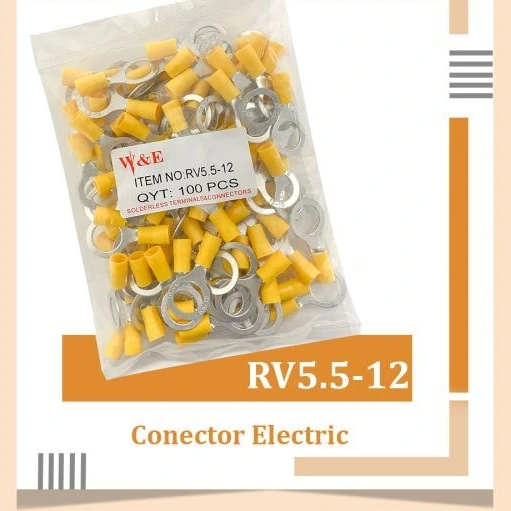 خرید و قیمت سرسیم گرد سایز 6 سوراخ 12 مدل RV5.5-12 برند W&E (بسته 100 عددی) | ترب