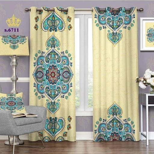 خرید و قیمت پرده پذیرایی دو قواره پانچ اسلیمی طرح بته جقه کد S6711 | ترب