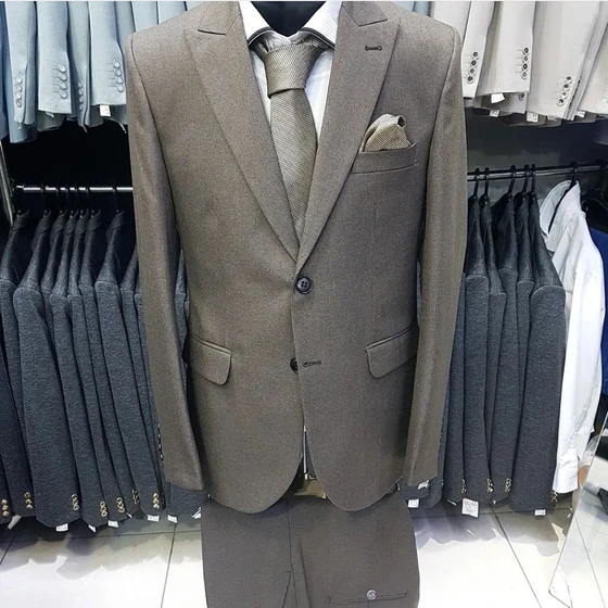 خرید و قیمت کت و شلوار مردانه 2 دکمه با سایزبندی و رنگ بندی مدل 94 ترب