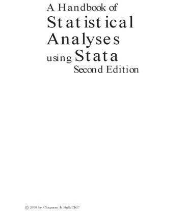 خرید و قیمت دانلود کتاب A Handbook of Statistical Analyses Using Stata 2nd ed | ترب