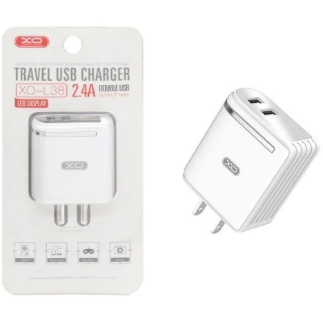 خرید و قیمت شارژر دیواری 12W فست دو پورت XO مدل XO-L38 | ترب