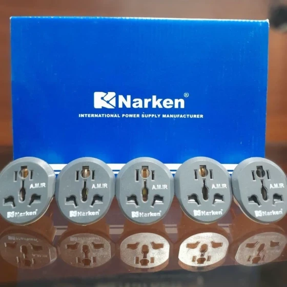 خرید و قیمت تبدیل ۳ به ۲ نارکن Narken NK-605K2 16A 250V 3 To 2 Adapter ...