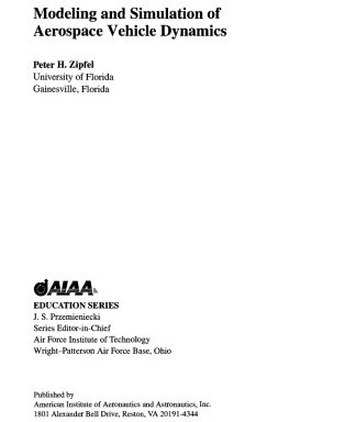 خرید و قیمت دانلود کتاب Modeling and Simulation of Aerospace Vehicle Dynamics 2000 | ترب