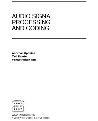 خرید و قیمت دانلود کتاب Audio Signal Processing and Coding 2007 | ترب