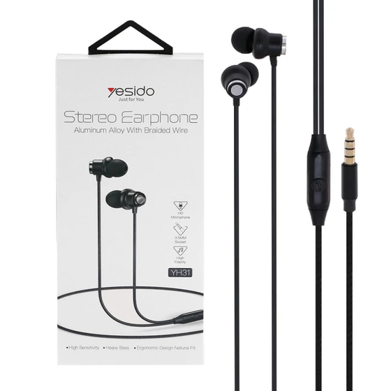 خرید و قیمت هندزفری با سیم Yesido مدل YH31 – مشکی | ترب