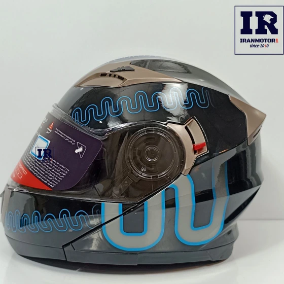 خرید و قیمت کلاه کاسکت فک متحرک دبلیو استاندارد wstandard کد F02 مشکی آبی براق | ترب