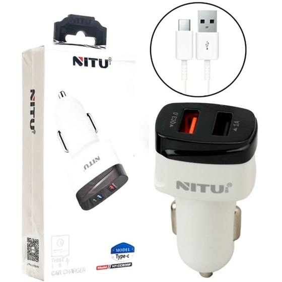 خرید و قیمت شارژر فندکی فست شارژ نیتو(NITU) مدل NT-CC835F دارای 2خروجی ...
