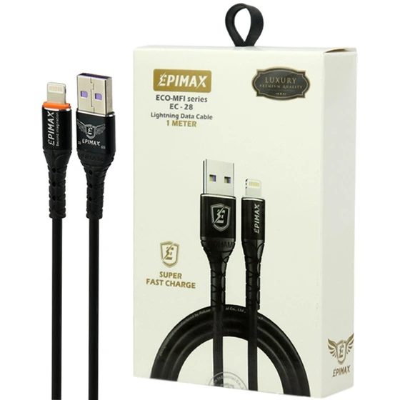 خرید و قیمت کابل آیفونی فست شارژ Epimax EC-28 5A 1m | ترب