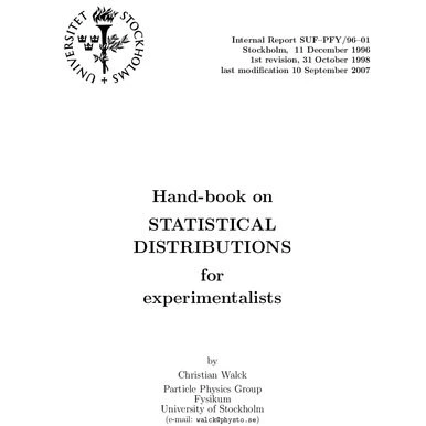 خرید و قیمت دانلود کتاب Hand-book on statistical distributions for ...