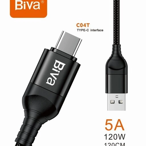 خرید و قیمت کابل Type C بیوا Biva C-04T طول 1.2 متر شدت توان 100 وات-سفید | ترب