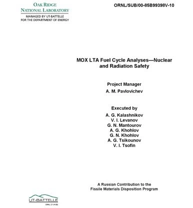 خرید و قیمت دانلود کتاب MOX LTA Fuel Cycle Analyses - Nuclear ...