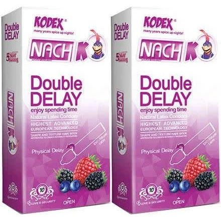 خرید و قیمت کاندوم تاخیری دوبل ناچ کدکس (Nach Kodex) مدل Double Delay دو بسته 10 عددی | ترب
