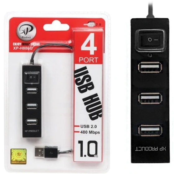 خرید و قیمت هاب 4 پورت USB 2.0 ایکس پی پروداکت مدل H806 فروشگاه رایا | ترب