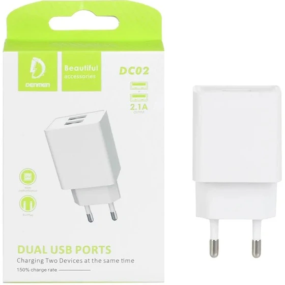 خرید و قیمت شارژر دیواری دو پورت DENMEN 10W مدل DC02 - سفید | ترب