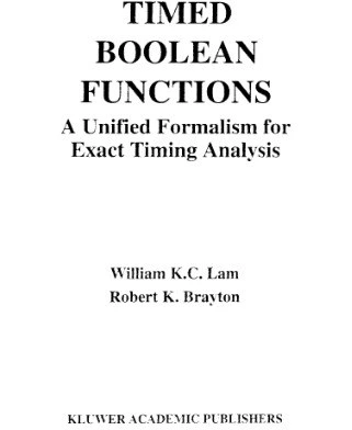 خرید و قیمت دانلود کتاب Timed Boolean Functions: A Unified Formalism ...