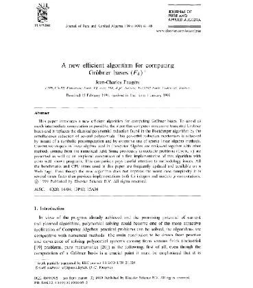 خرید و قیمت دانلود کتاب New efficient algorithm for Groebner bases 1999 | ترب