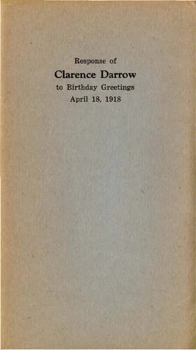 خرید و قیمت دانلود کتاب Response of Clarence Darrow to Birthday ...