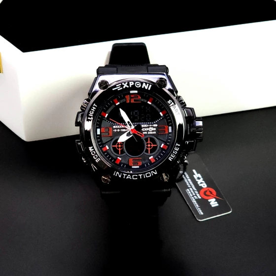 خرید و قیمت ساعت مچی مردانه اکسپونی exponi 3278 دو زمانه دو موتوره سبک ...