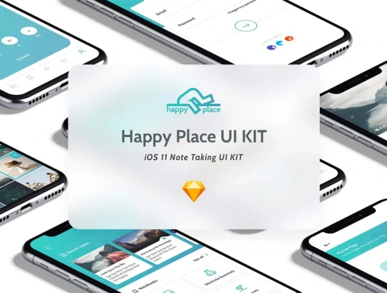 خرید و قیمت دانلود پروژه لایه باز یو آی کیت Happy Place UI Kit | ترب