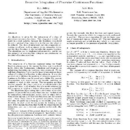 خرید و قیمت دانلود کتاب Recursive integration of piecewise functions | ترب