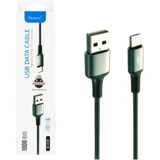 خرید و قیمت کابل دیتا و شارژ Type-C VERITY مدل 3139 مشکی | ترب