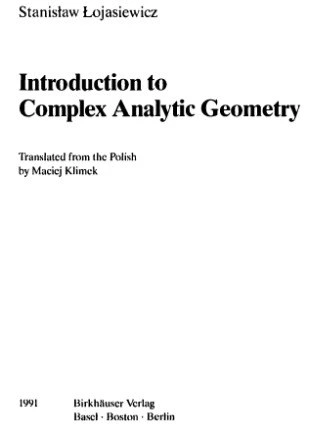 خرید و قیمت دانلود کتاب Introduction to complex analytic geometry 1991 ...