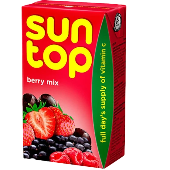 خرید و قیمت آبمیوه پاکتی 200م سان تاپ میکس بری | ترب