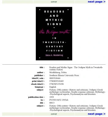 خرید و قیمت دانلود کتاب Readers and Mythic Signs: The Oedipus Myth in ...