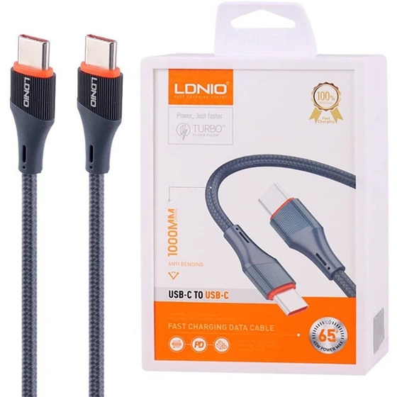 خرید و قیمت کابل شارژ توربو دو سر تایپ سی LDNIO LC-631C 65W | ترب