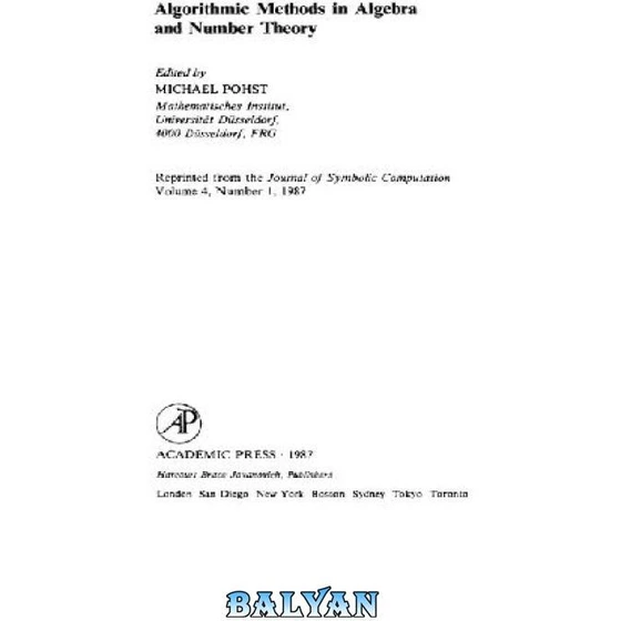 خرید و قیمت دانلود کتاب Algorithmic Methods In Algebra And Number Theory ترب