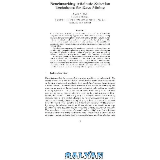 خرید و قیمت دانلود کتاب Benchmarking Attribute Selection Techniques for Data Mining | ترب