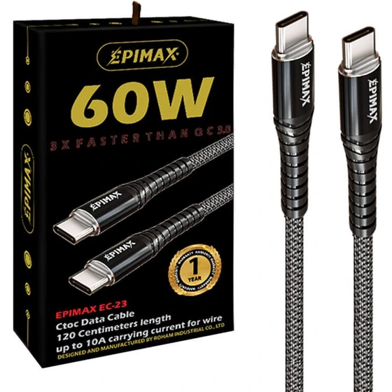 خرید و قیمت کابل پاوربانک دو سر تایپ سی EPIMAX EC-23 25CM | ترب
