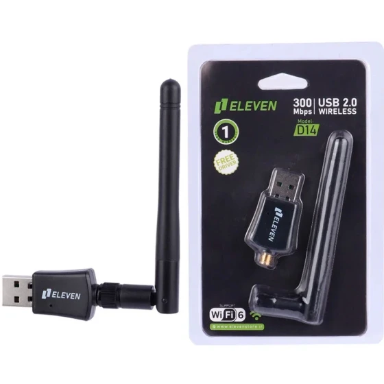 خرید و قیمت کارت شبکه بی سیم آنتن دار Eleven D14 300Mbps | ترب