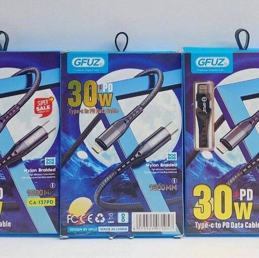 خرید و قیمت کابل آیفون به تایپ سی GFUZ مدل CA137 PD یک متری کنفی فست و دیتا | ترب