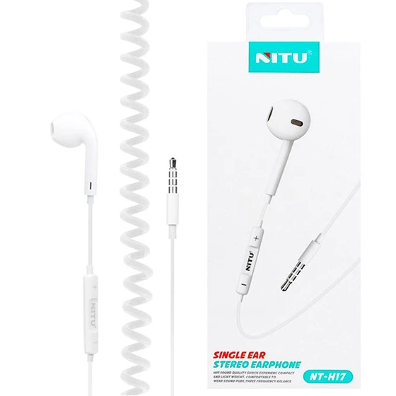 خرید و قیمت هندزفری تک گوشی سیم دار NITU H17 | ترب