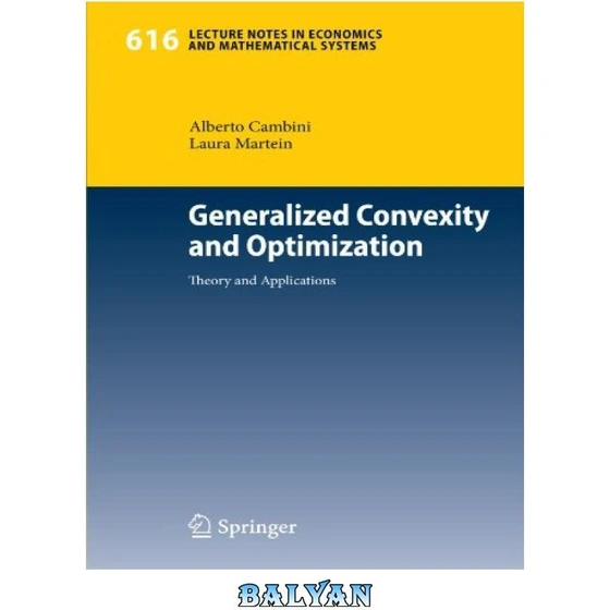 خرید و قیمت دانلود کتاب Generalized Convexity And Optimization Theory