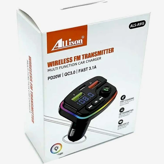 خرید و قیمت شارژر فندکی و FM Player بلوتوثی آلیسون Allison ALS-A915 | ترب