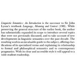 خرید و قیمت دانلود کتاب Linguistic Semantics: An Introduction 1996 | ترب