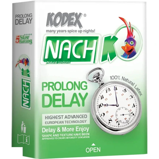 خرید و قیمت کاندوم ناچ کدکس (Nach Kodex) مدل Prolong Delay بسته 3 عددی ا بهداشت جنسی | ترب